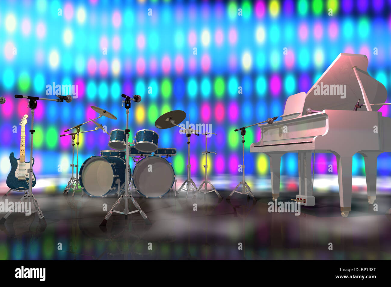 musical instruments on a music stage Stock Photo - Alamy