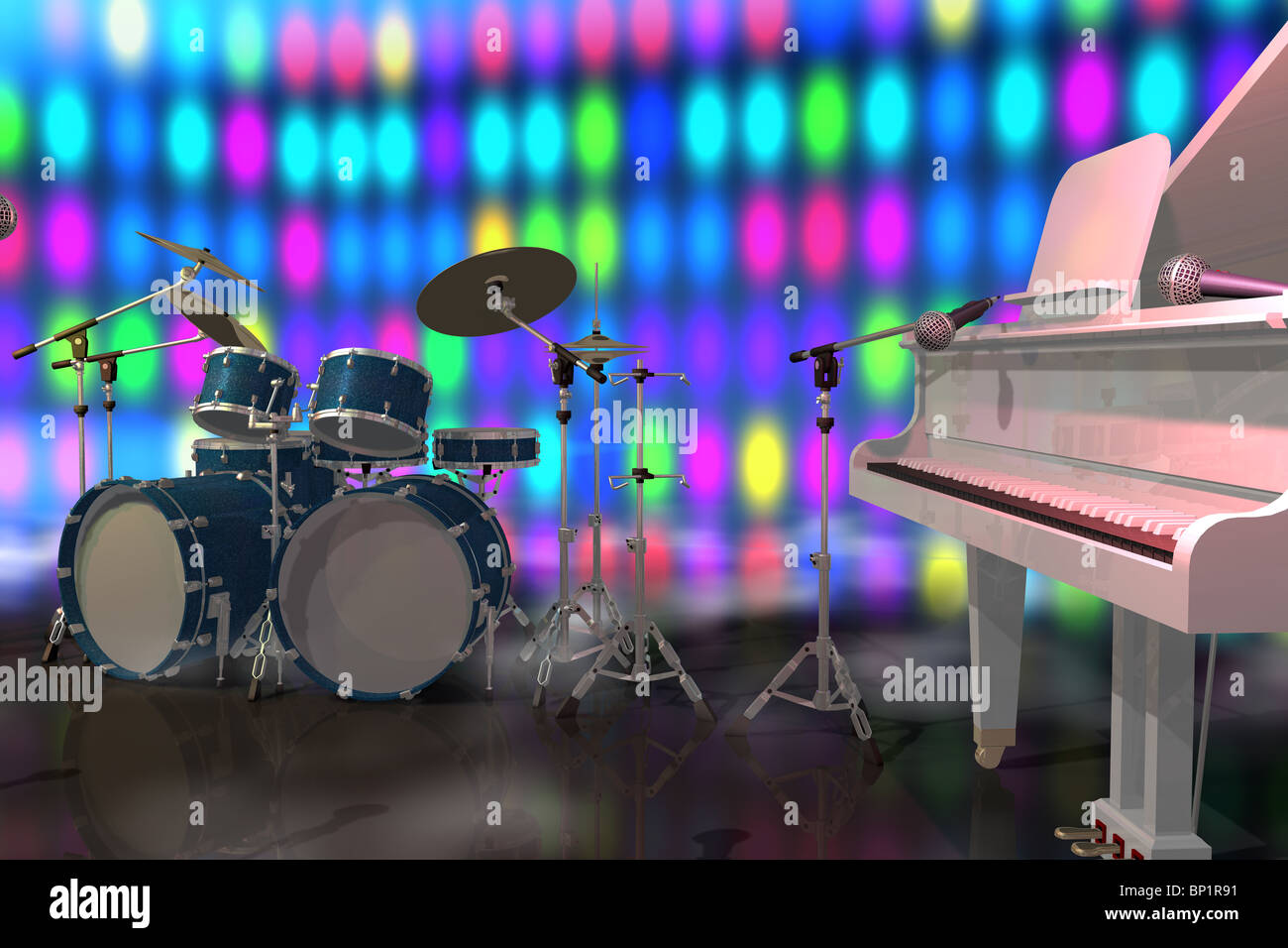 musical instruments on a music stage Stock Photo - Alamy