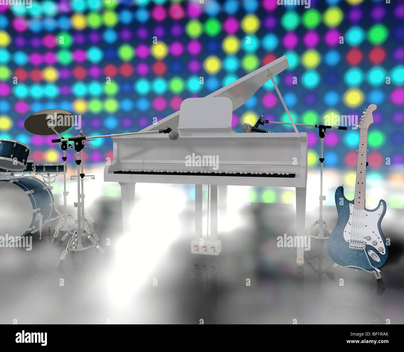 musical instruments on a music stage Stock Photo - Alamy