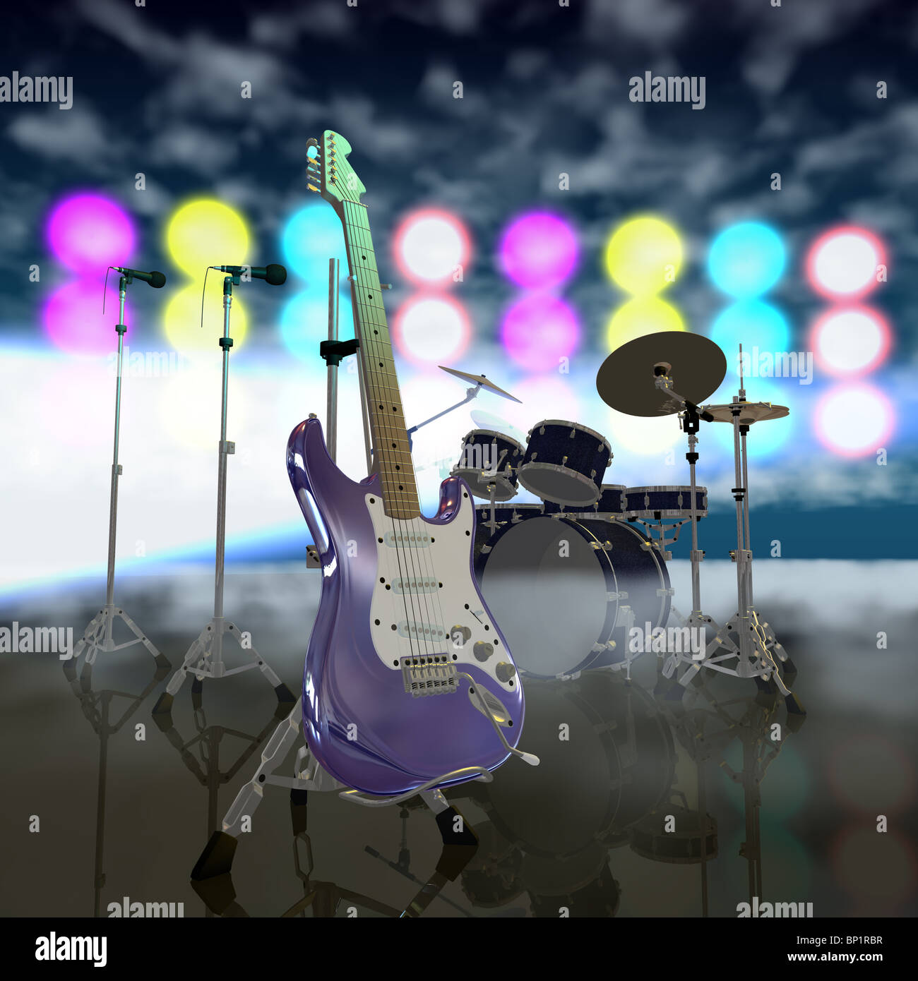electric guitar on a music stage Stock Photo - Alamy