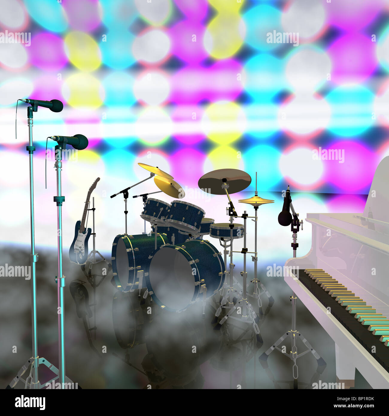 musical instruments on a music stage Stock Photo - Alamy