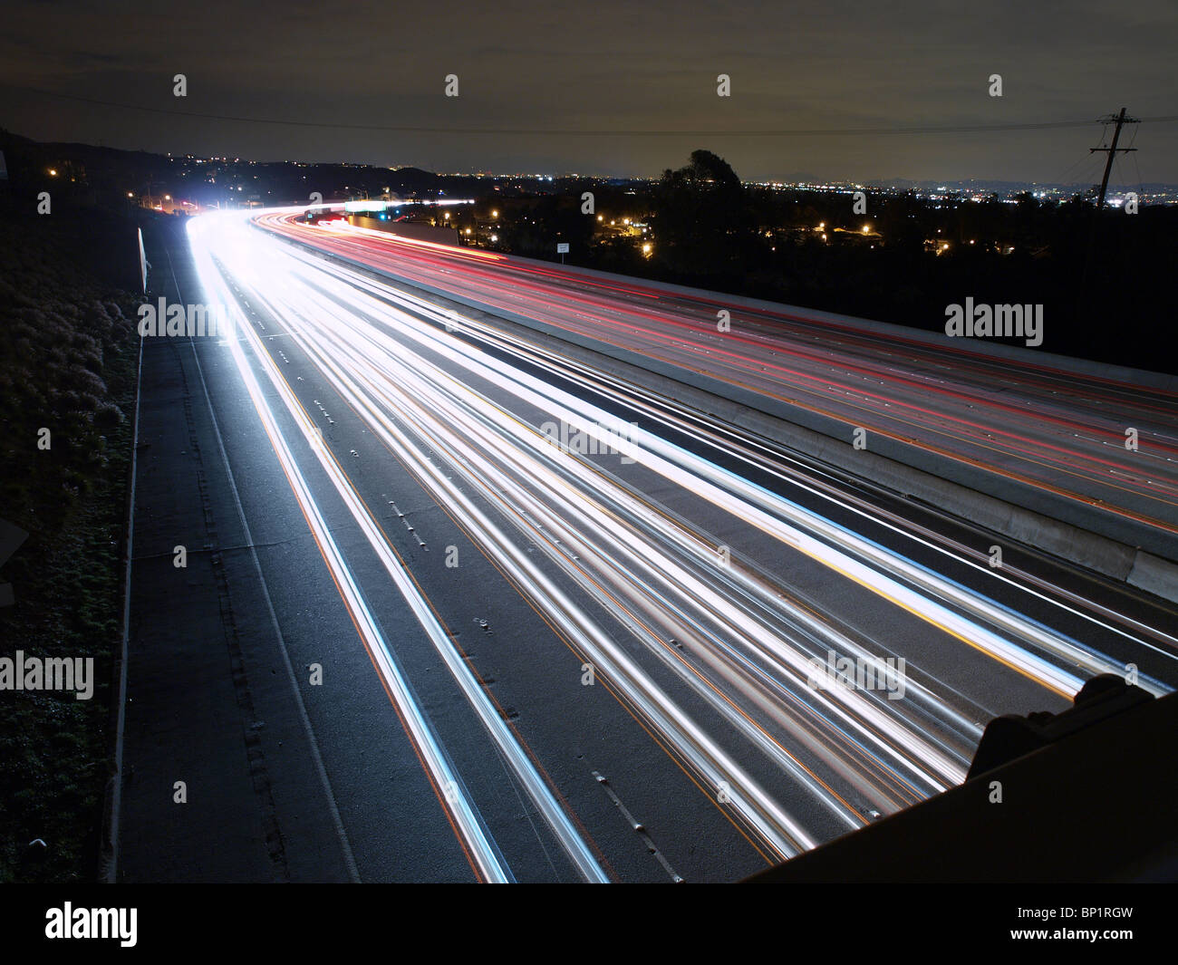 High speed traffic on the Ronald Reagan Freeway in Los Angeles Stock ...
