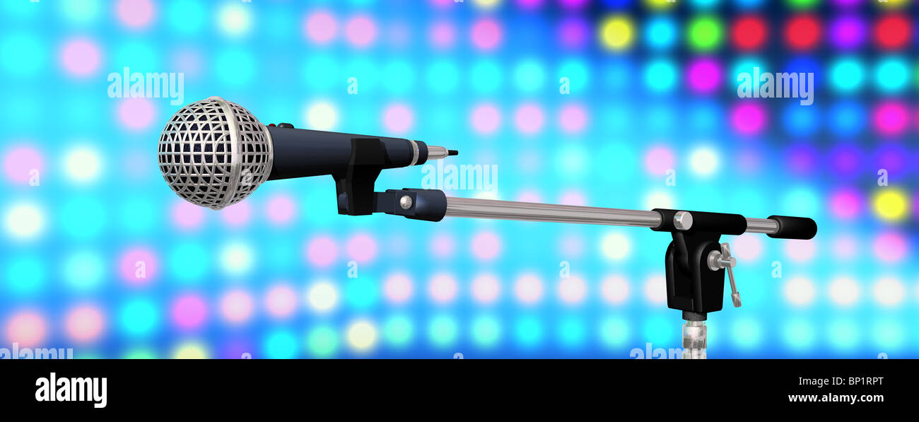 Microphones on a musical stage Stock Photo - Alamy