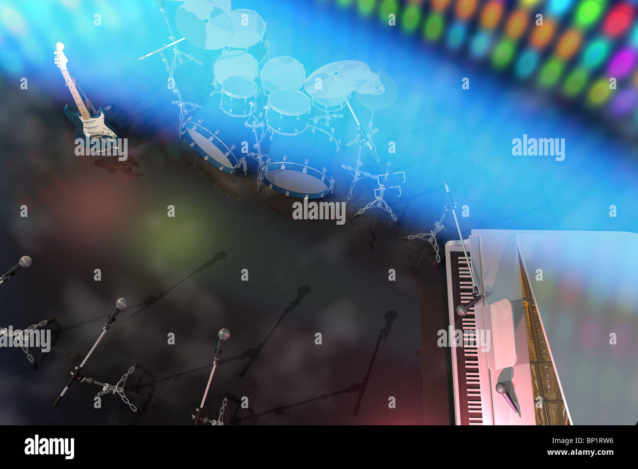 musical instruments on a music stage Stock Photo - Alamy