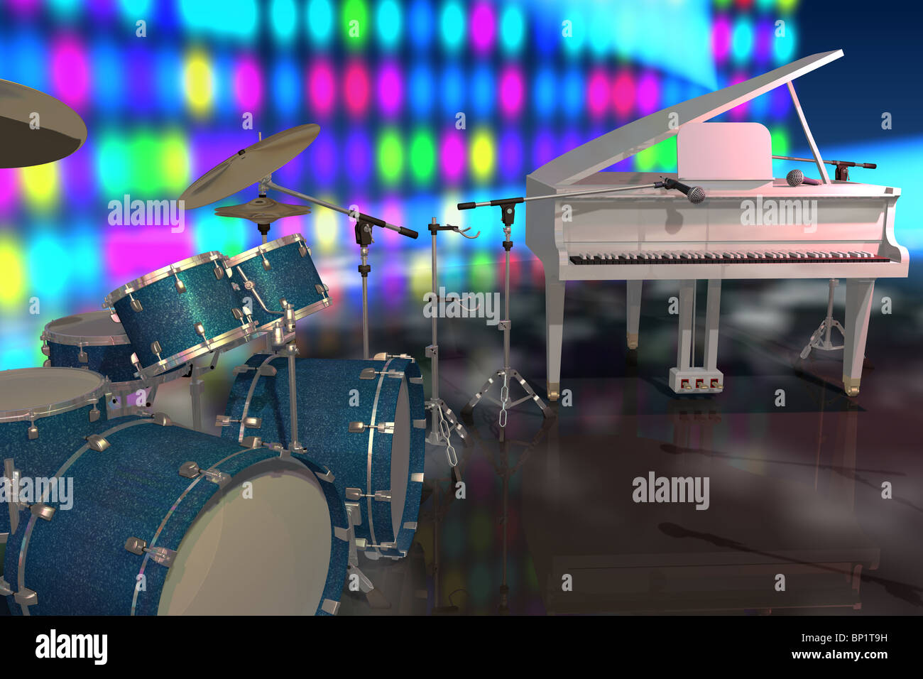 musical instruments on a music stage Stock Photo - Alamy