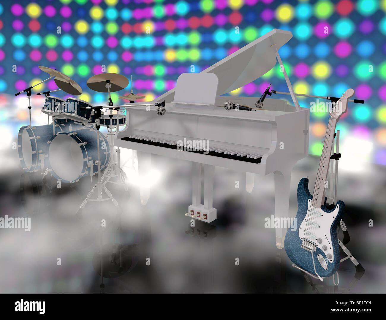 musical instruments on a music stage Stock Photo - Alamy