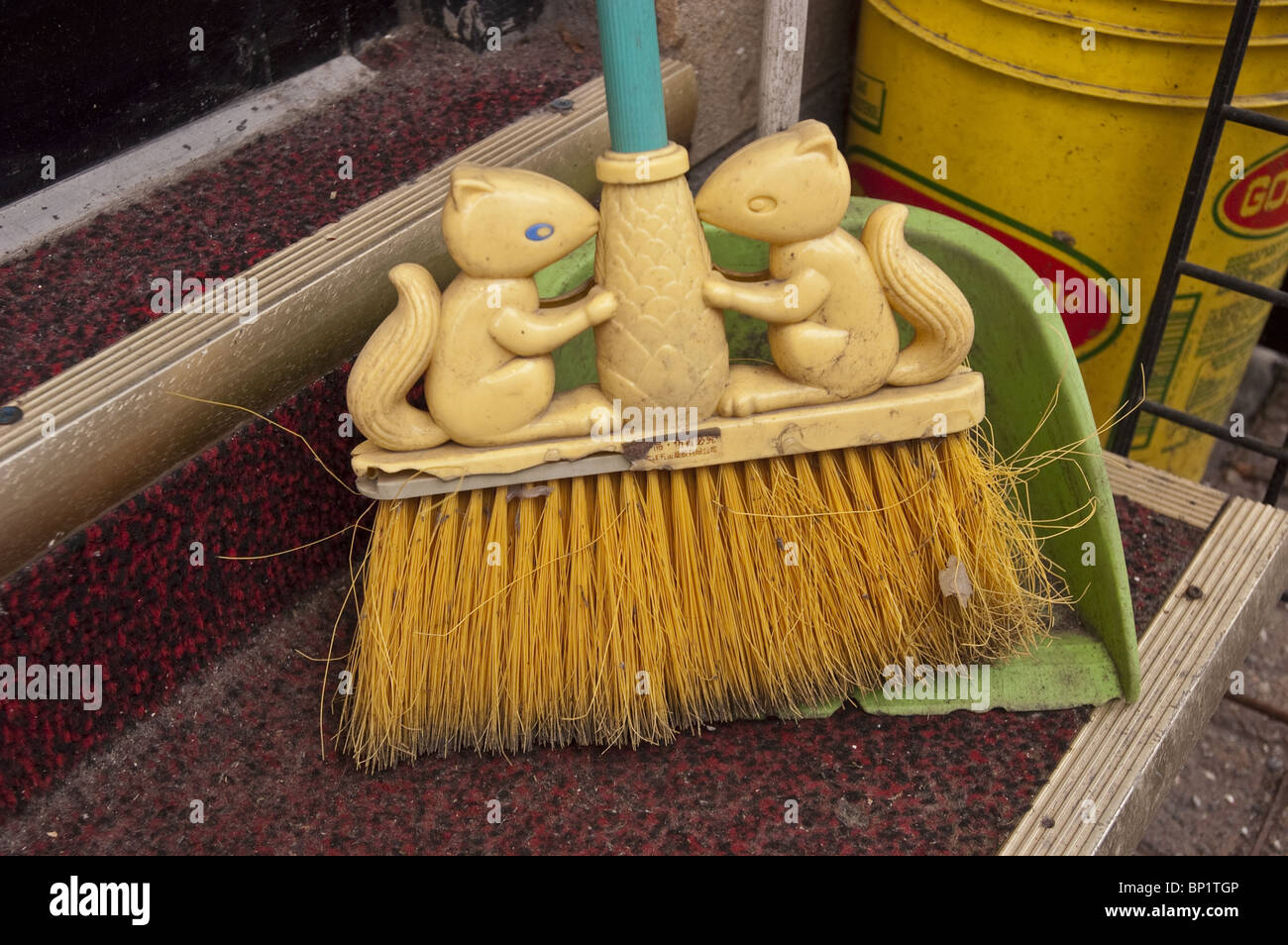 Broom with two squirrels Stock Photo - Alamy