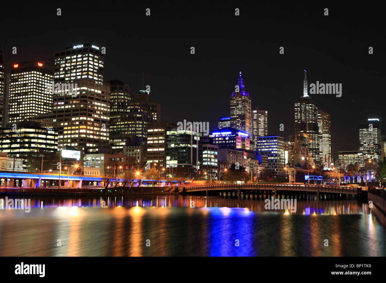 The Melbourne Skyline at night. Victoria, Australia Stock Photo - Alamy