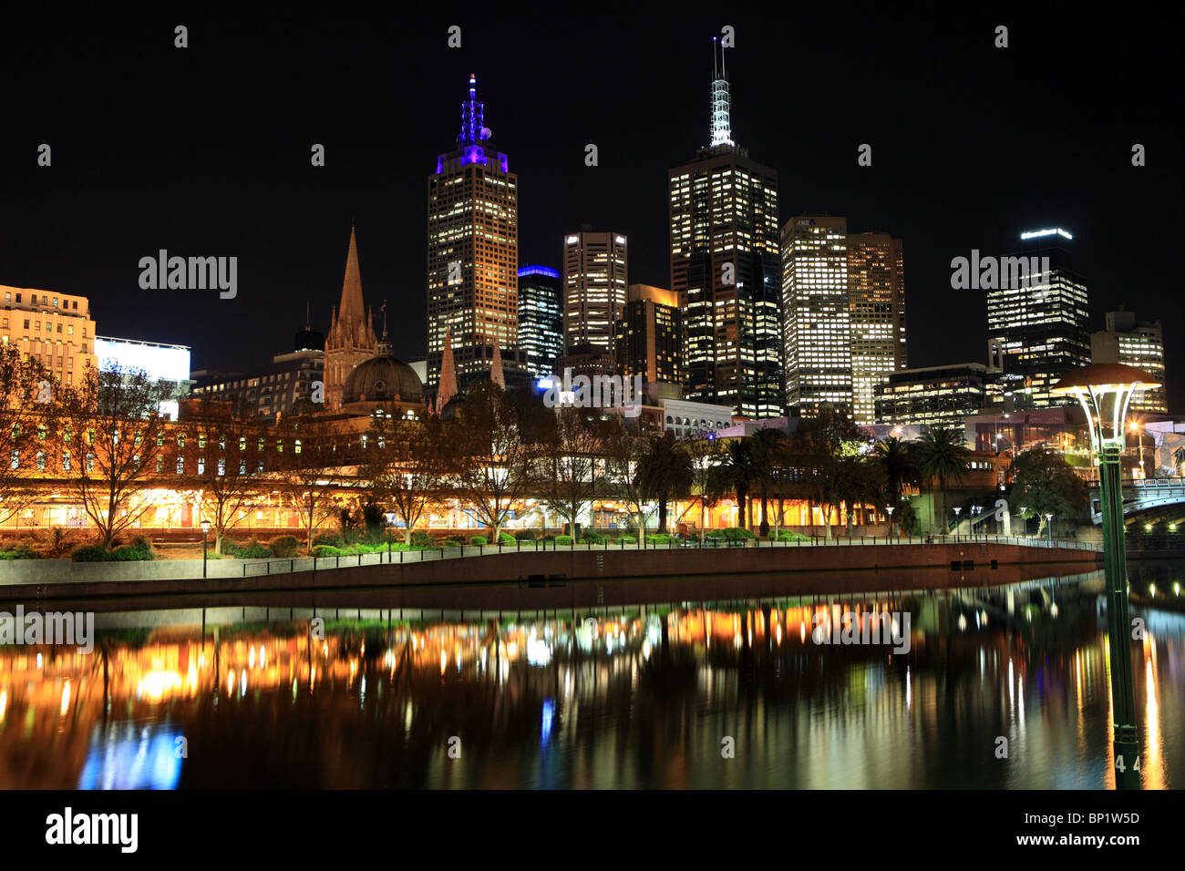 The Melbourne Skyline at night. Victoria, Australia Stock Photo - Alamy