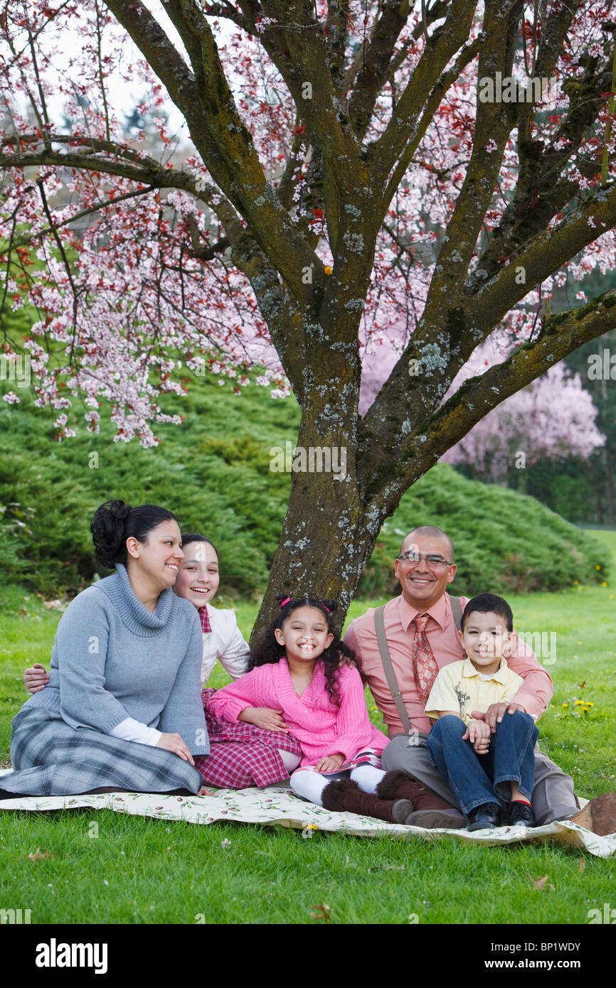Portland, Oregon, United States Of America; Family Sitting Under A ...