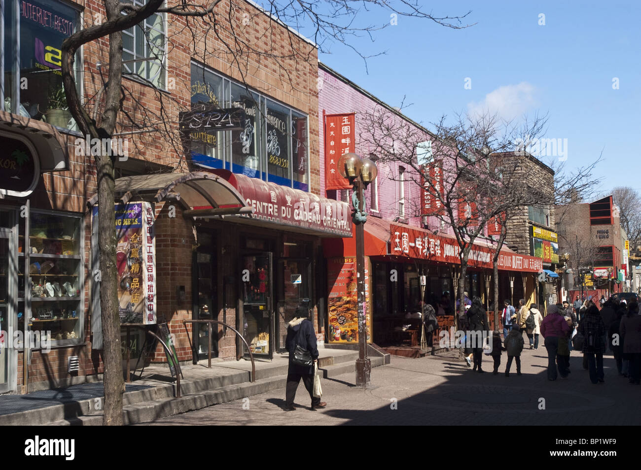 Chinese Spa and shops at Chinatown, Montreal, Quebec, Canada Stock ...