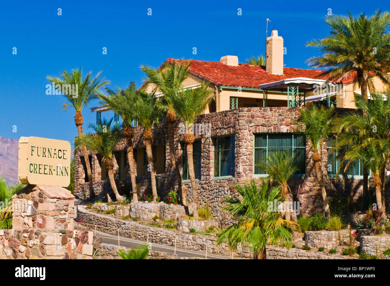 Sign at Furnace Creek Inn, Death Valley National Park. California Stock ...