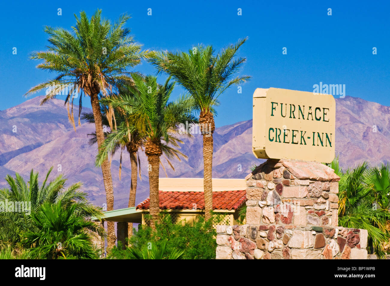 Sign at Furnace Creek Inn, Death Valley National Park. California Stock ...