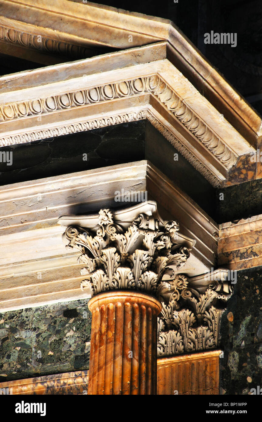 Corinthian Column detail Pantheon Rome Italy Stock Photo - Alamy