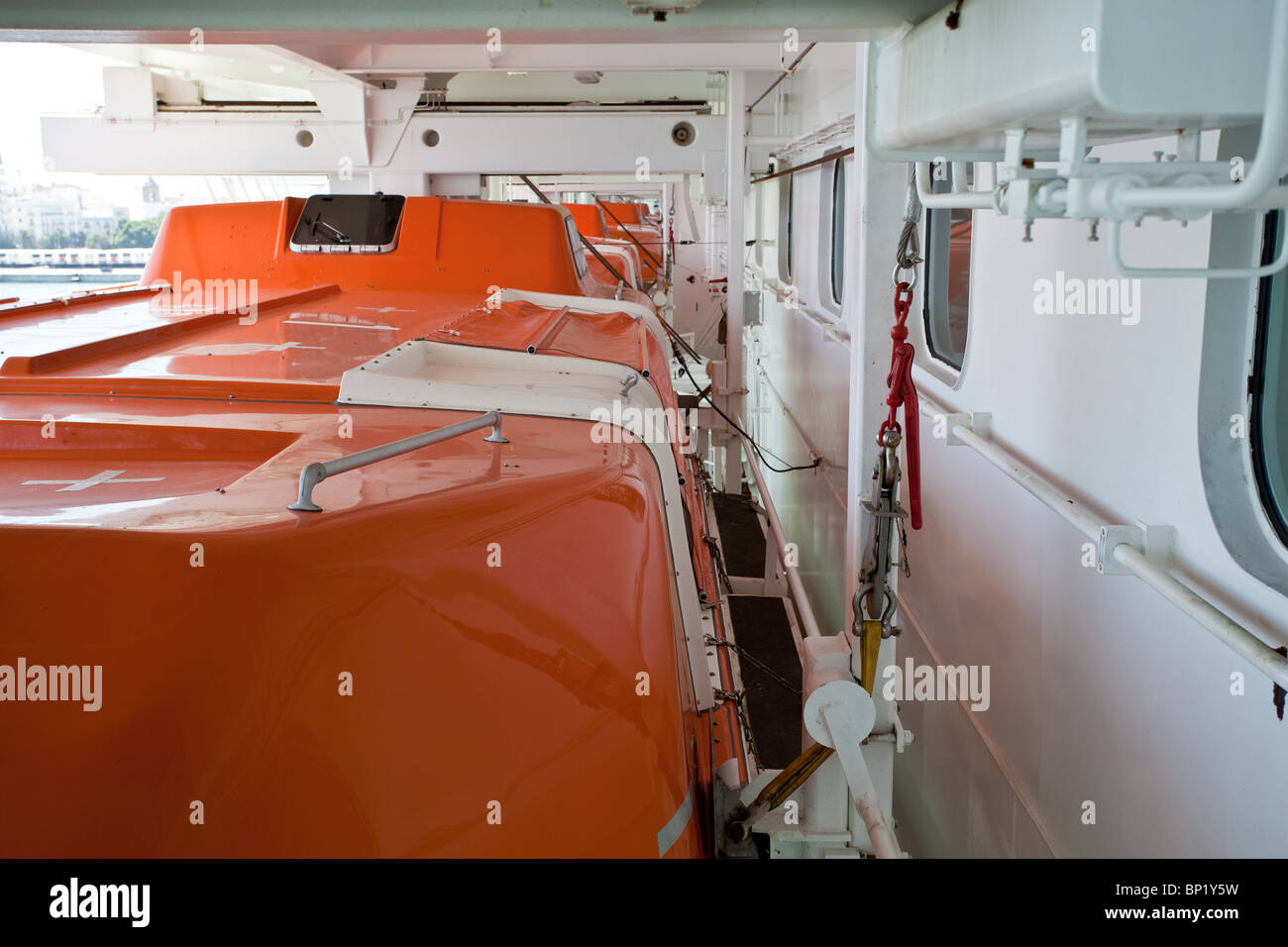 Onboard enclosed lifeboat hi-res stock photography and images - Alamy