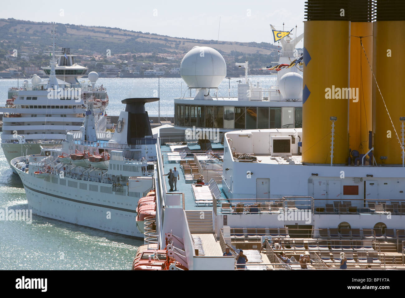 passenger ships berthed at civitavecchia (the passenger port for ...