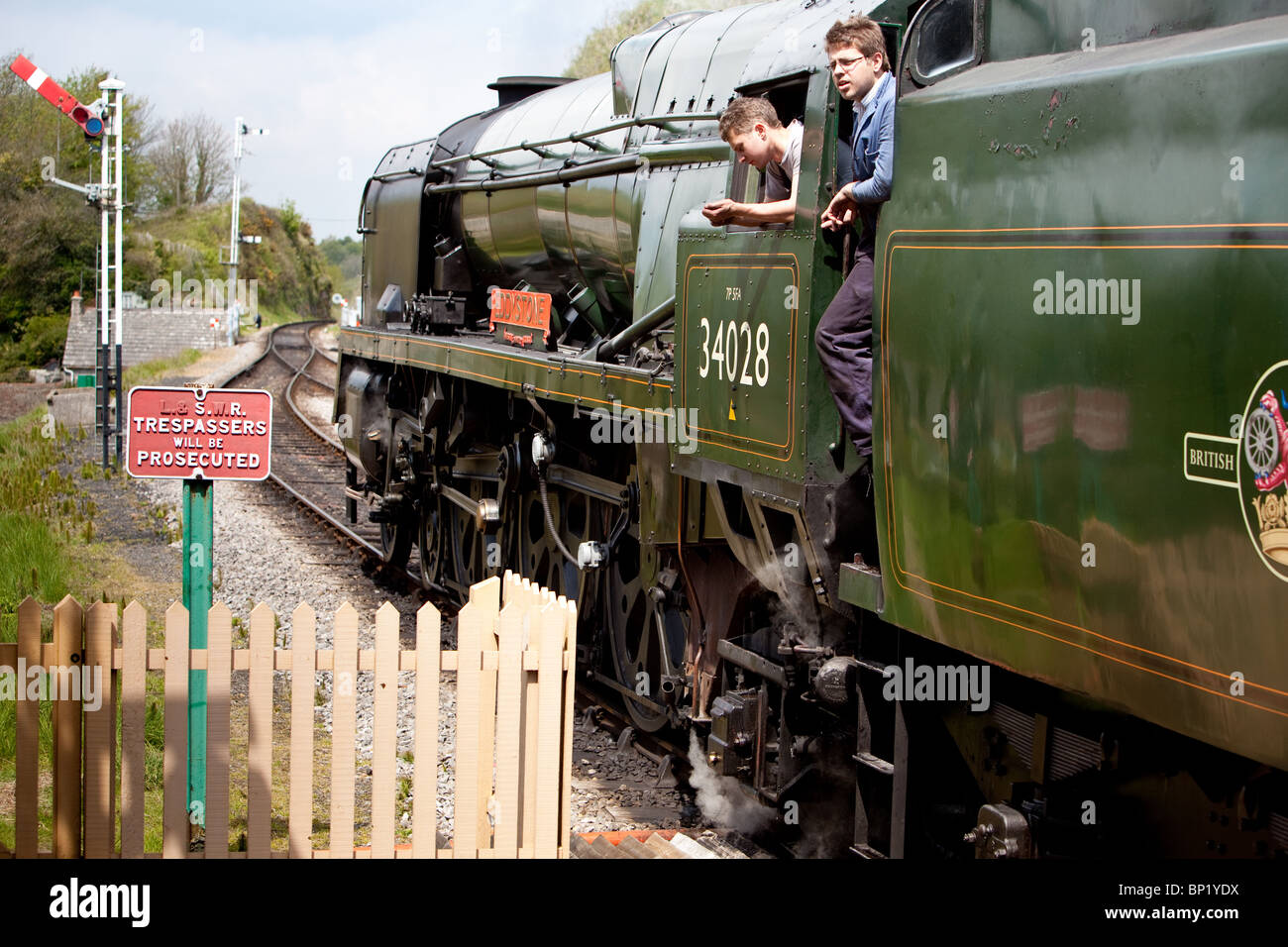 "Eddystone" steam locomotive working on the Swanage Railway.England ...