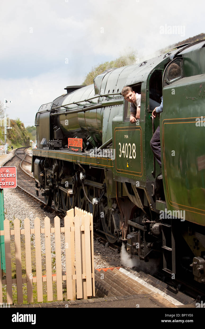"Eddystone" steam locomotive working on the Swanage Railway.England ...