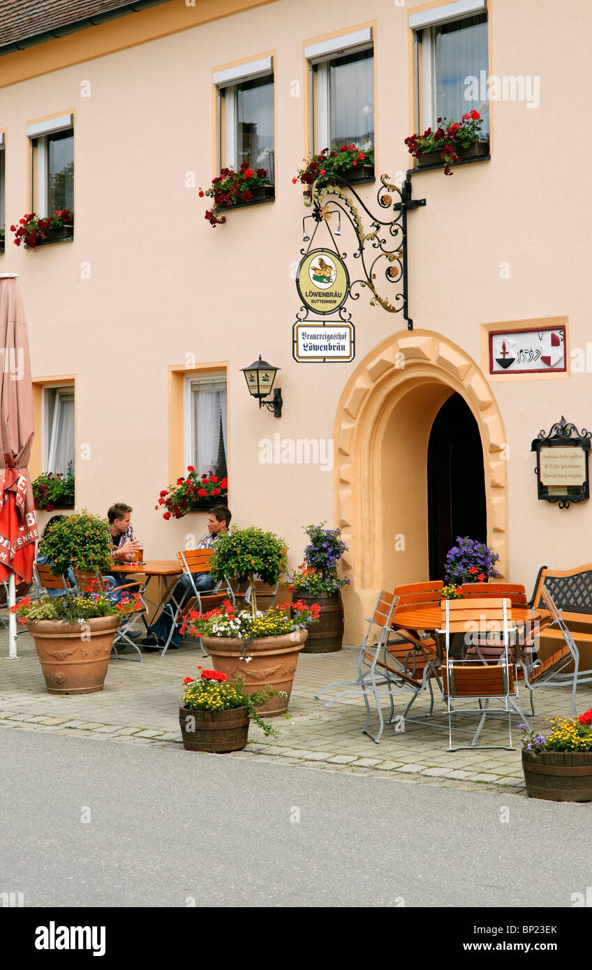 The Löwenbräu "brewery tap" in the small town of Buttenheim, Franconia ...