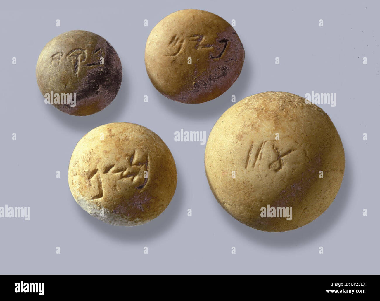 Each inscribed with their weight in shekels hi-res stock photography ...