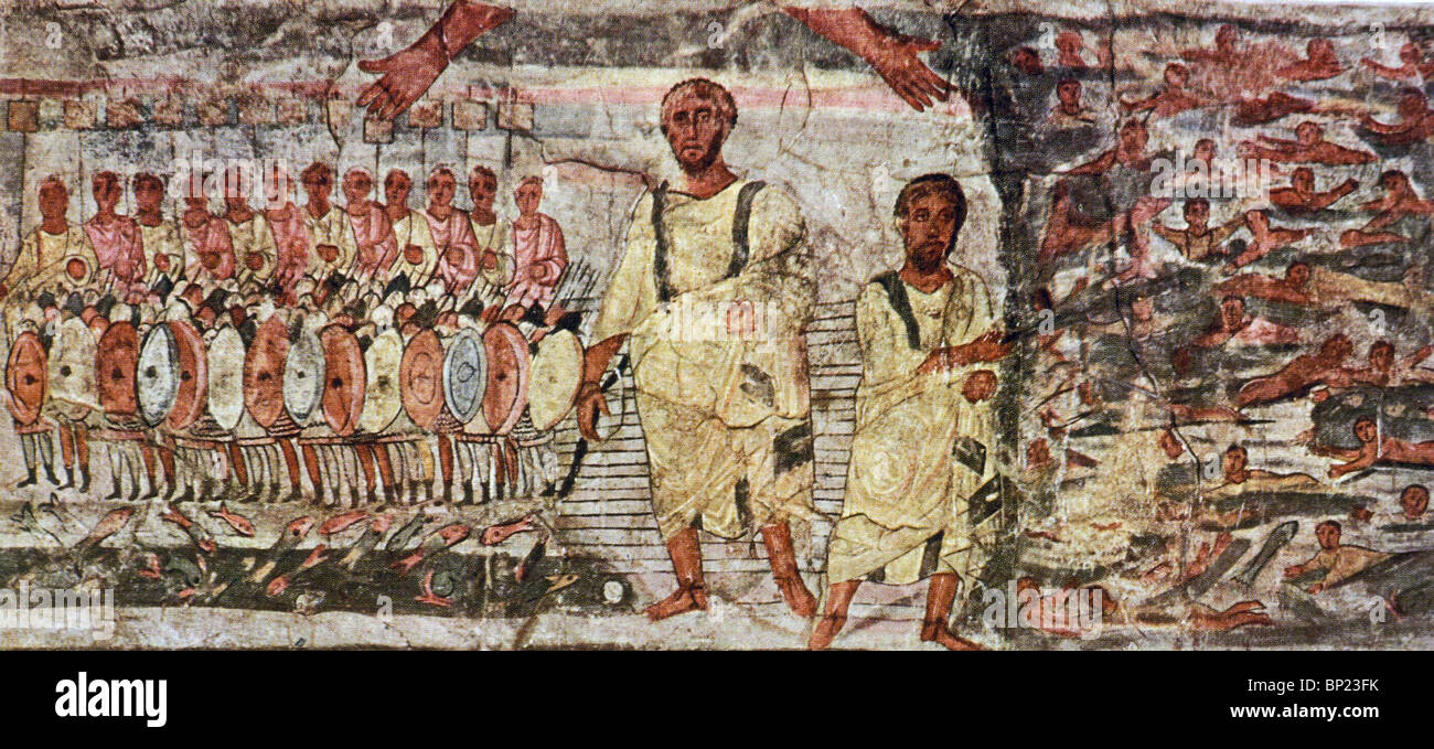 EXODUS & THE CROSSING OF THE READ SEA. WALL PAINTING FROM THE DURA ...