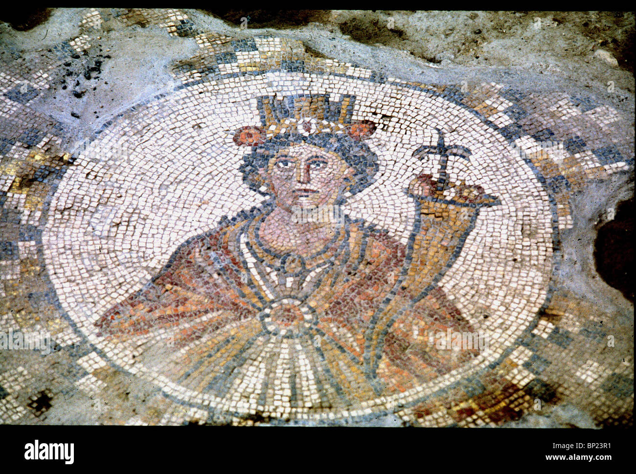 281. BEITH SHEAN, MOSAIC OF TICHE, CITY GODDESS OF BETH SHEAN Stock ...