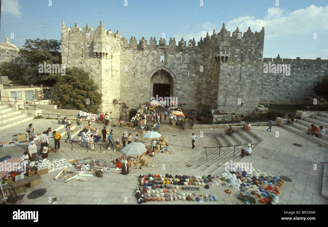 JERUSALEM THE DAMASKUS GATE BUILT BY THE OTTOMAN SULTAN SULEIMAN THE ...