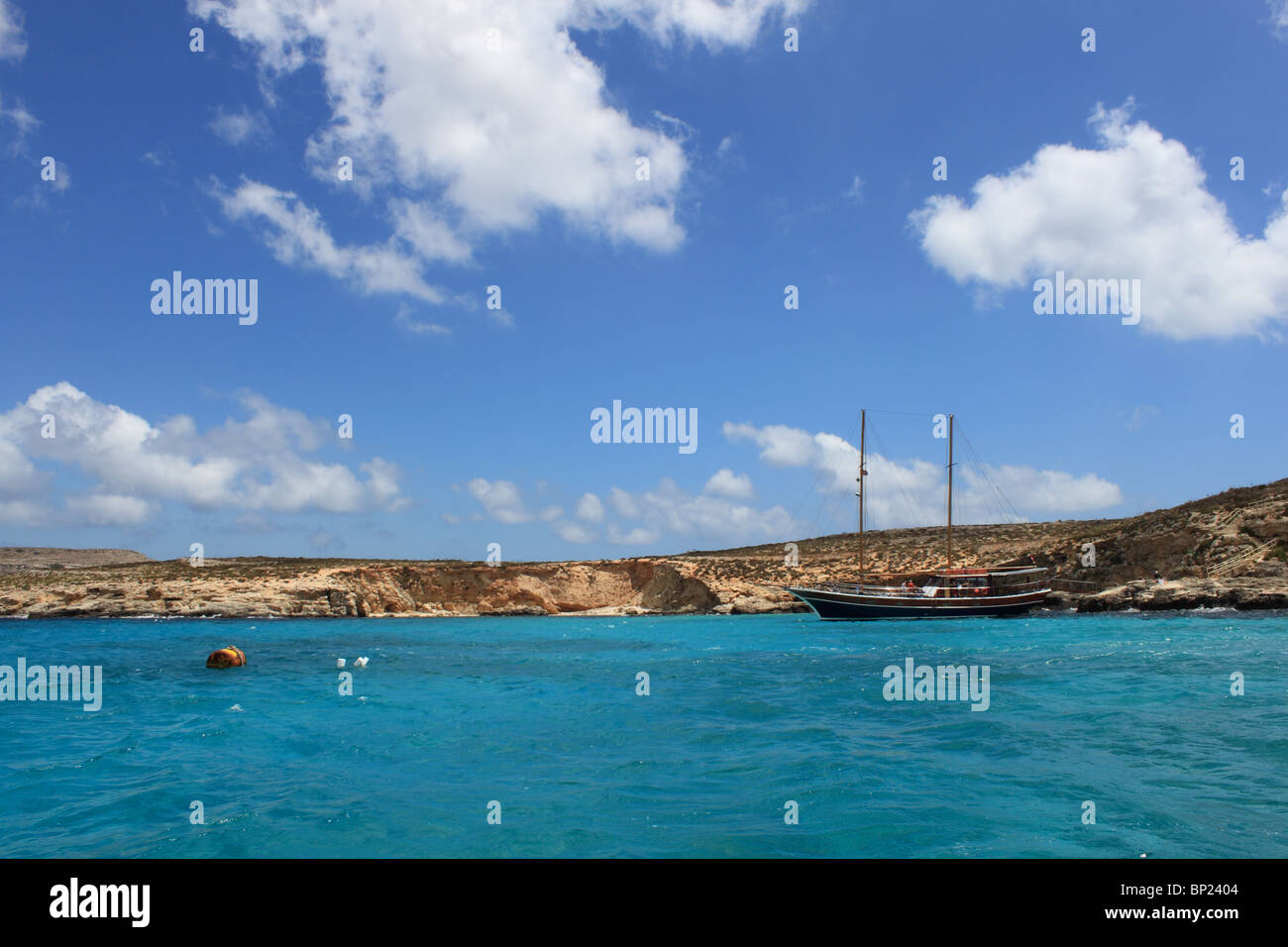 Turkish-style gullet Fernandes moored at the Blue Lagoon, Comino ...