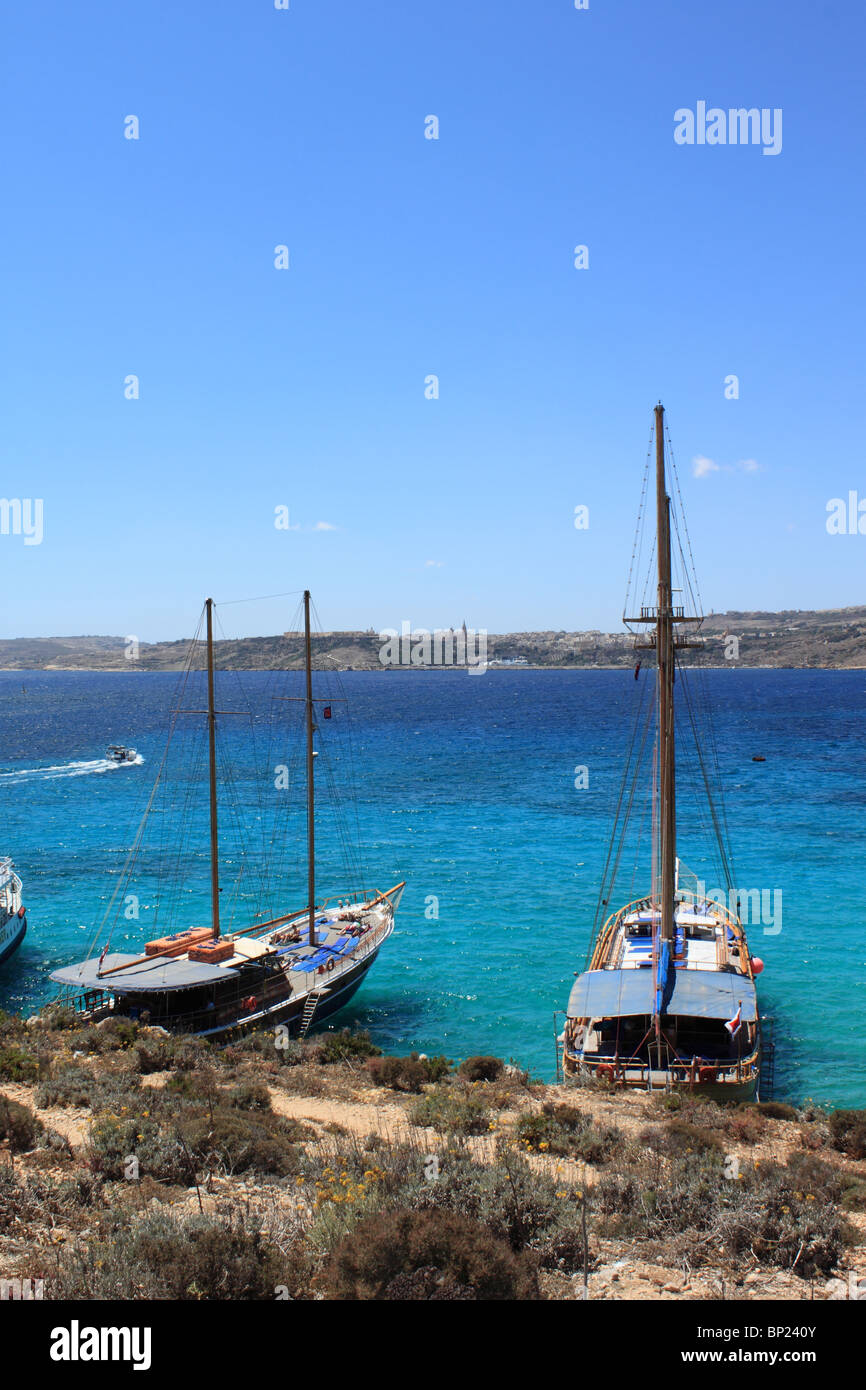 Turkish-style gullets Fernandes and Fernandes II moored at the Blue ...