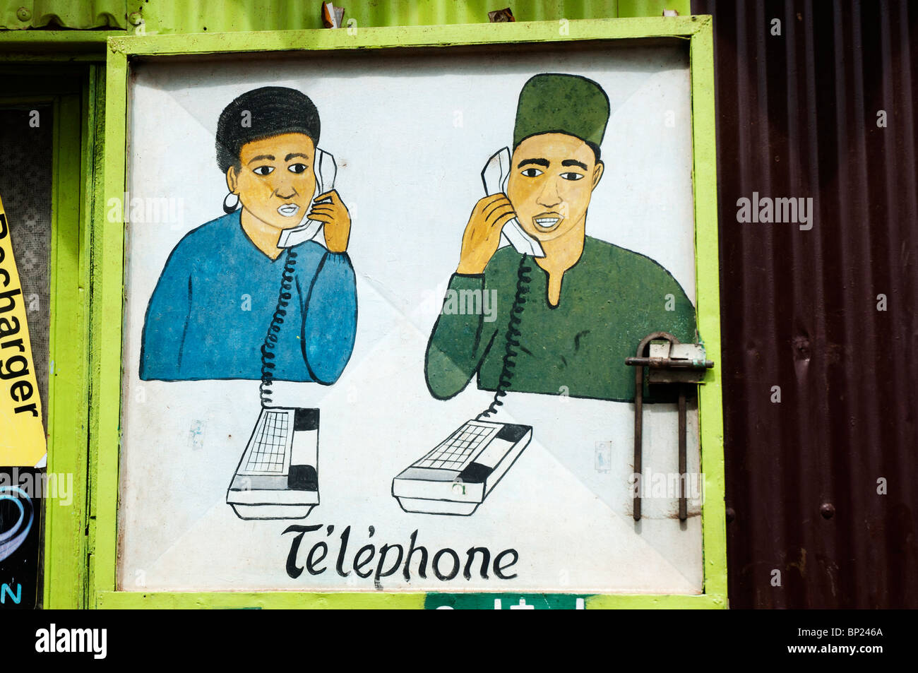 Niger August 2010. Hand painted sign outside telephone call shop Stock ...