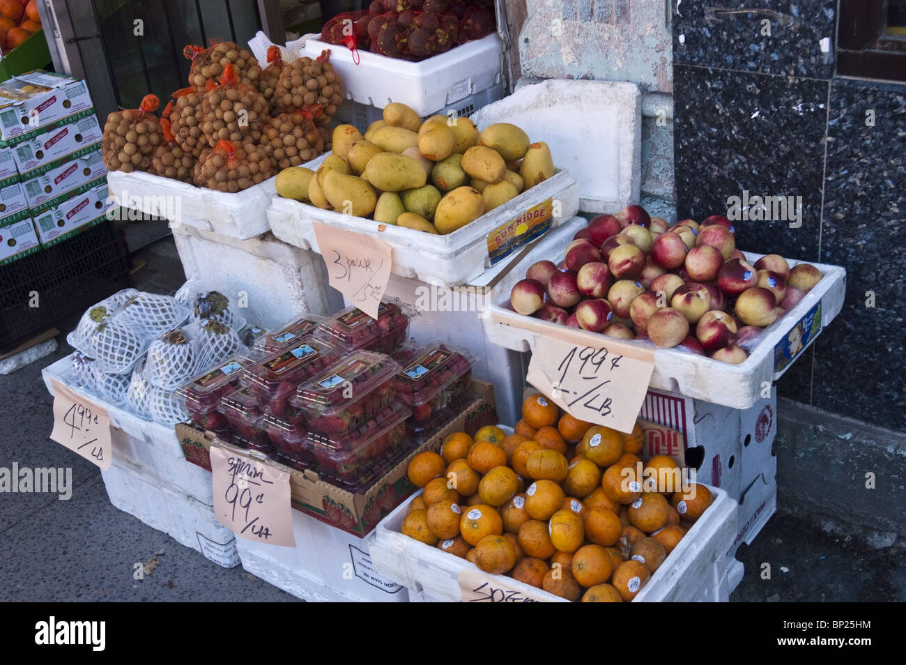 Fruits on the street sale at Chinatown, Montreal, Quebec, Canada Stock ...