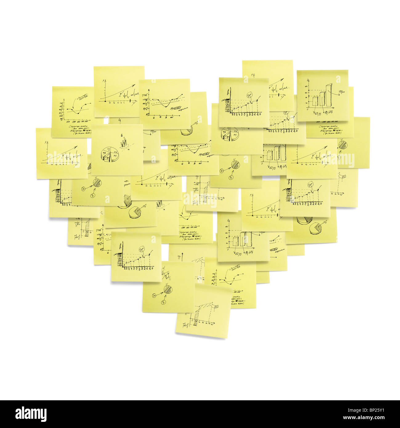 Labels post-it, heart shaped. Business success concept Stock Photo - Alamy