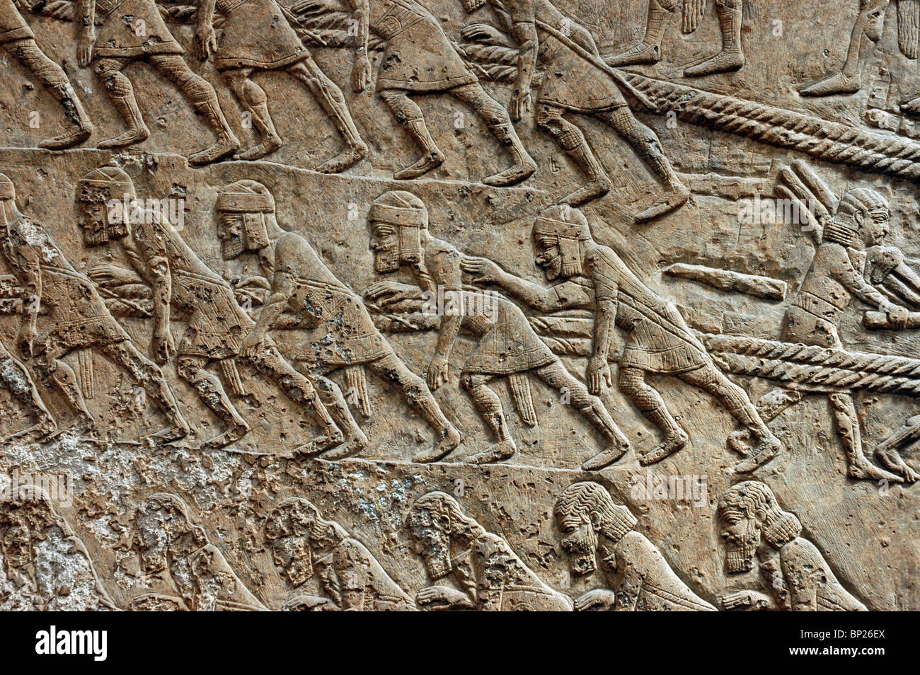 PRISONERS GUARDED BY ASSYRIAN SOLDIERS, WORKING ON BUILDING PROJECTS ...