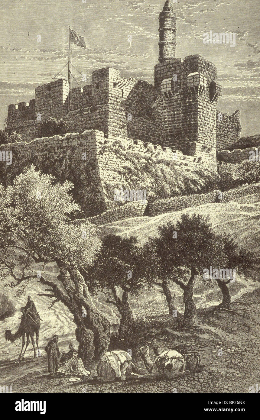 1211. JERUSALEM, THE CITADEL, DRAWING BY CH. WILSON, 'PICTURESQUE ...