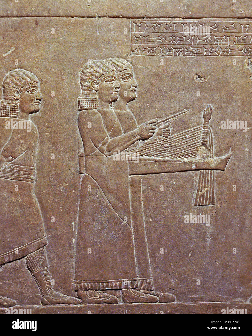 MUSICIANS IN THE COURT OF THE ASSYRIAN KING ASHURBANIPAL. RELIEFS FROM ...