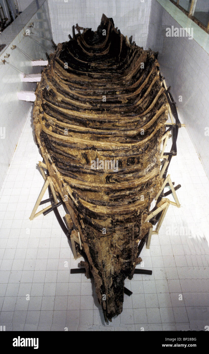 THE SEA OF GALILEE BOAT, DATING FROM THE 1ST C. EXCAVATED FROM THE MUD ...