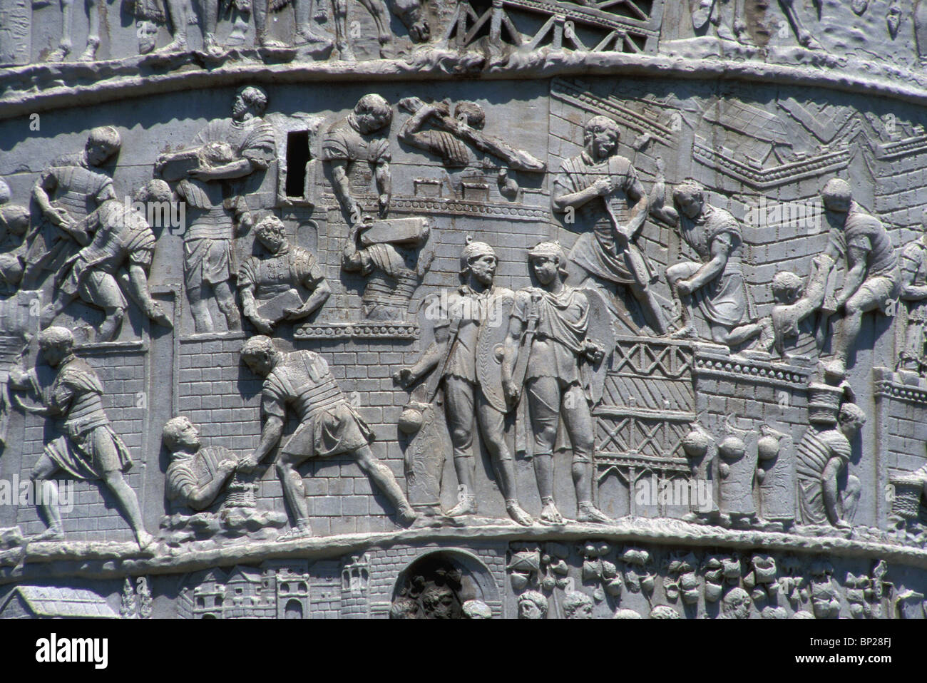 2150. COLUMN OF MARCUS AURELIUS (180-196 AD.) IN ROME SCENE DEPICTING ...