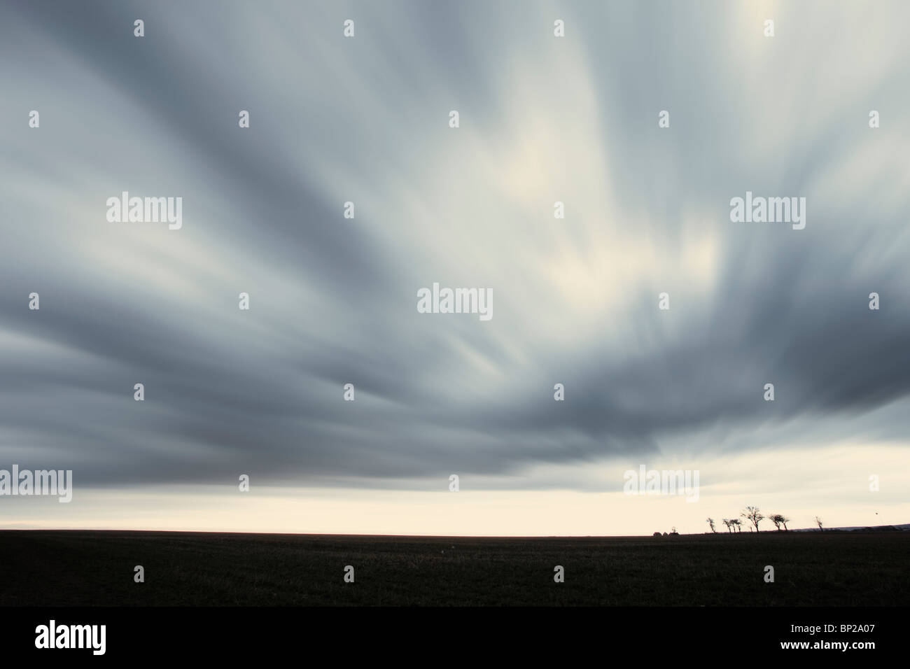 Thunderstorm over the field Stock Photo - Alamy