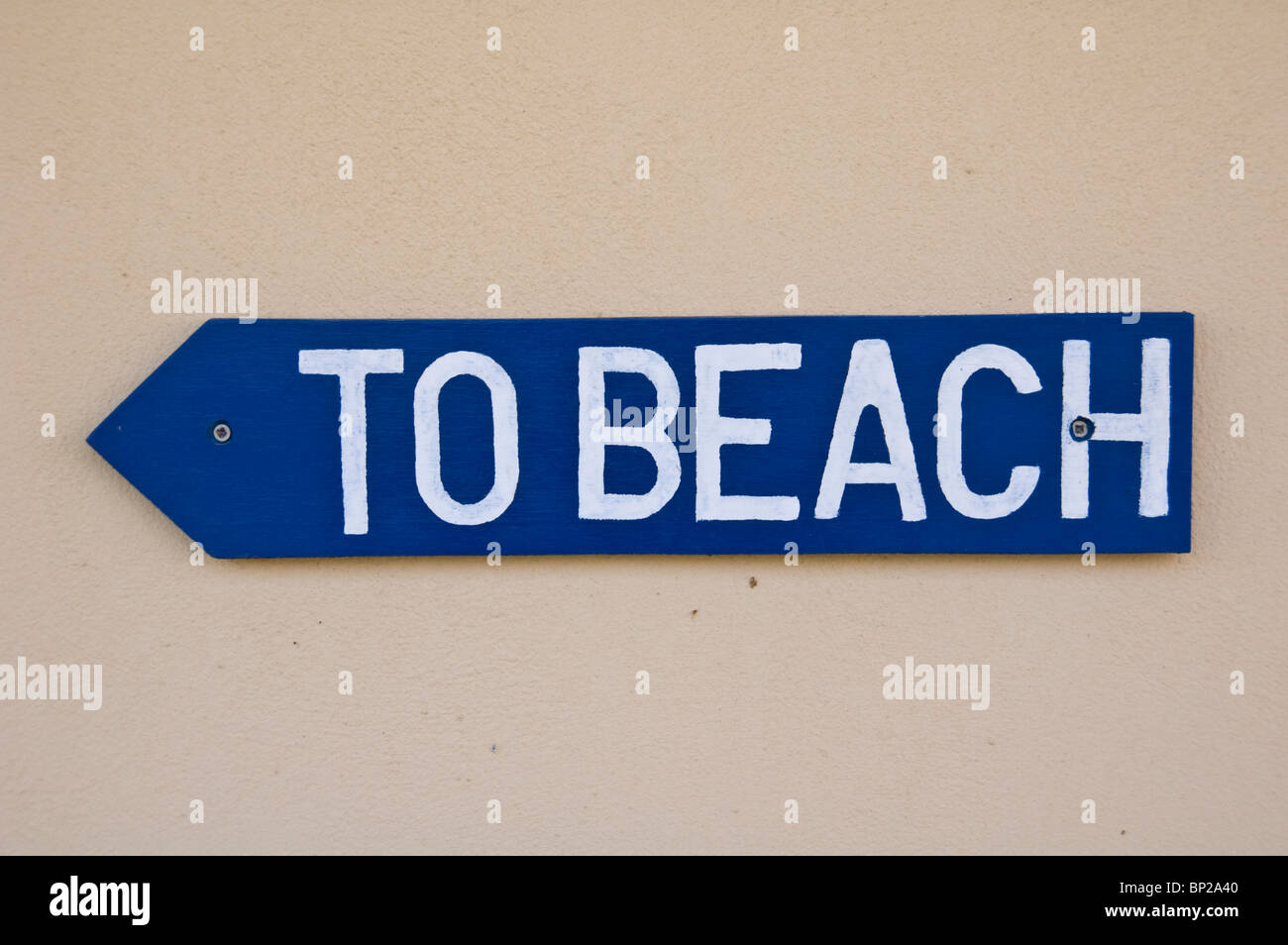 Sign TO BEACH at Sidari on the Greek island of Corfu Greece GR Stock ...