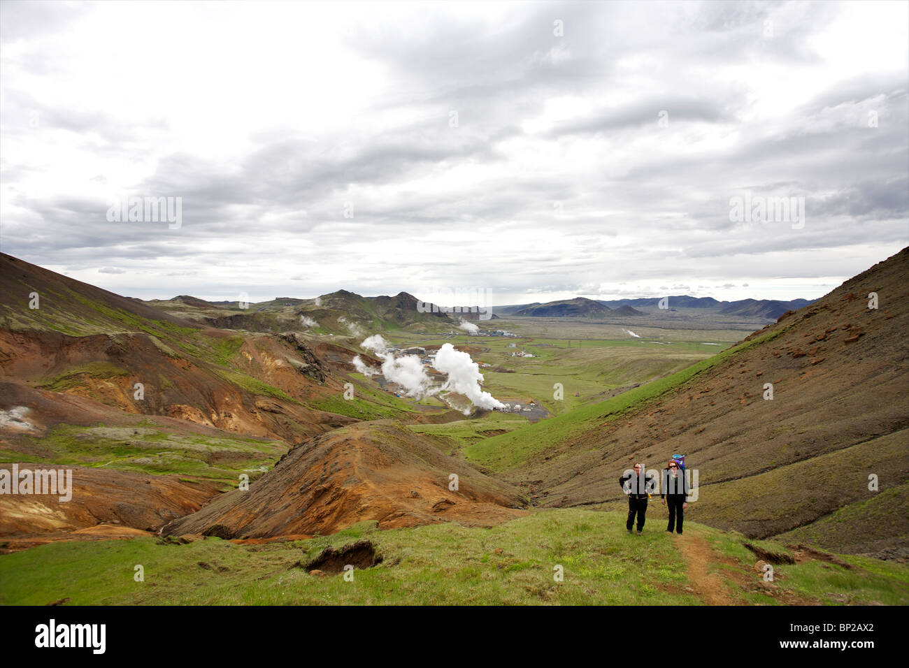 Hiking in the Hengill geothermal area Stock Photo - Alamy