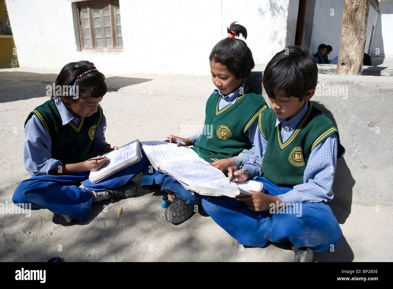 Tibetan children are studying outdoor at TCV, Tibetan Children Village ...