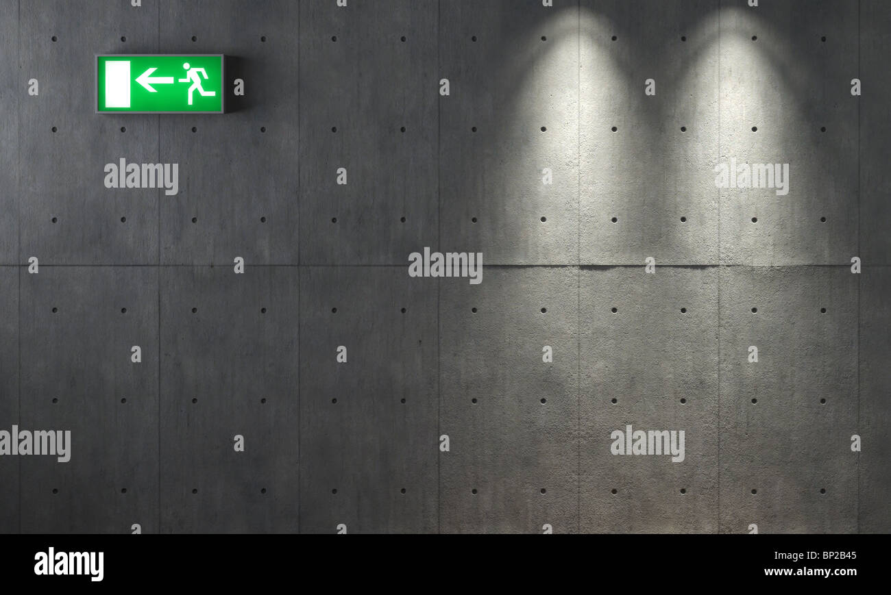 background texture of concrete wall with two spotlights and an ...