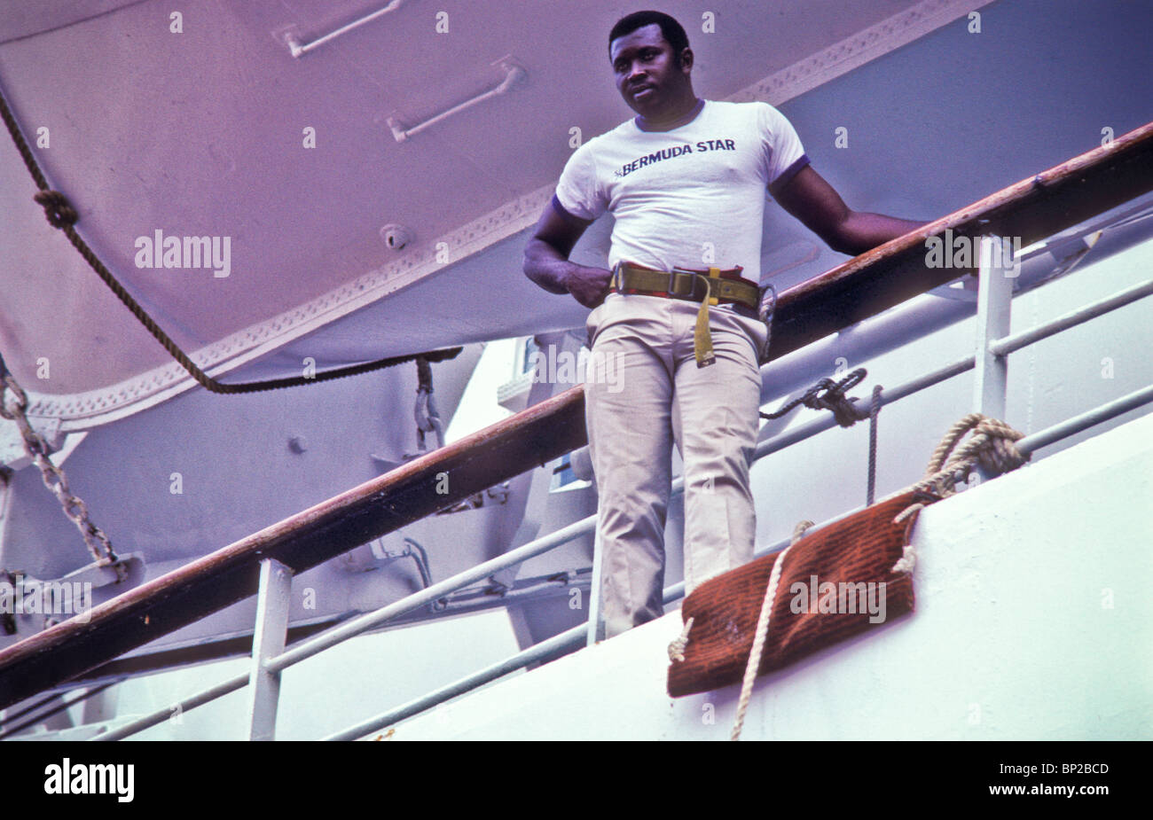 Cruise ship crewman Stock Photo - Alamy