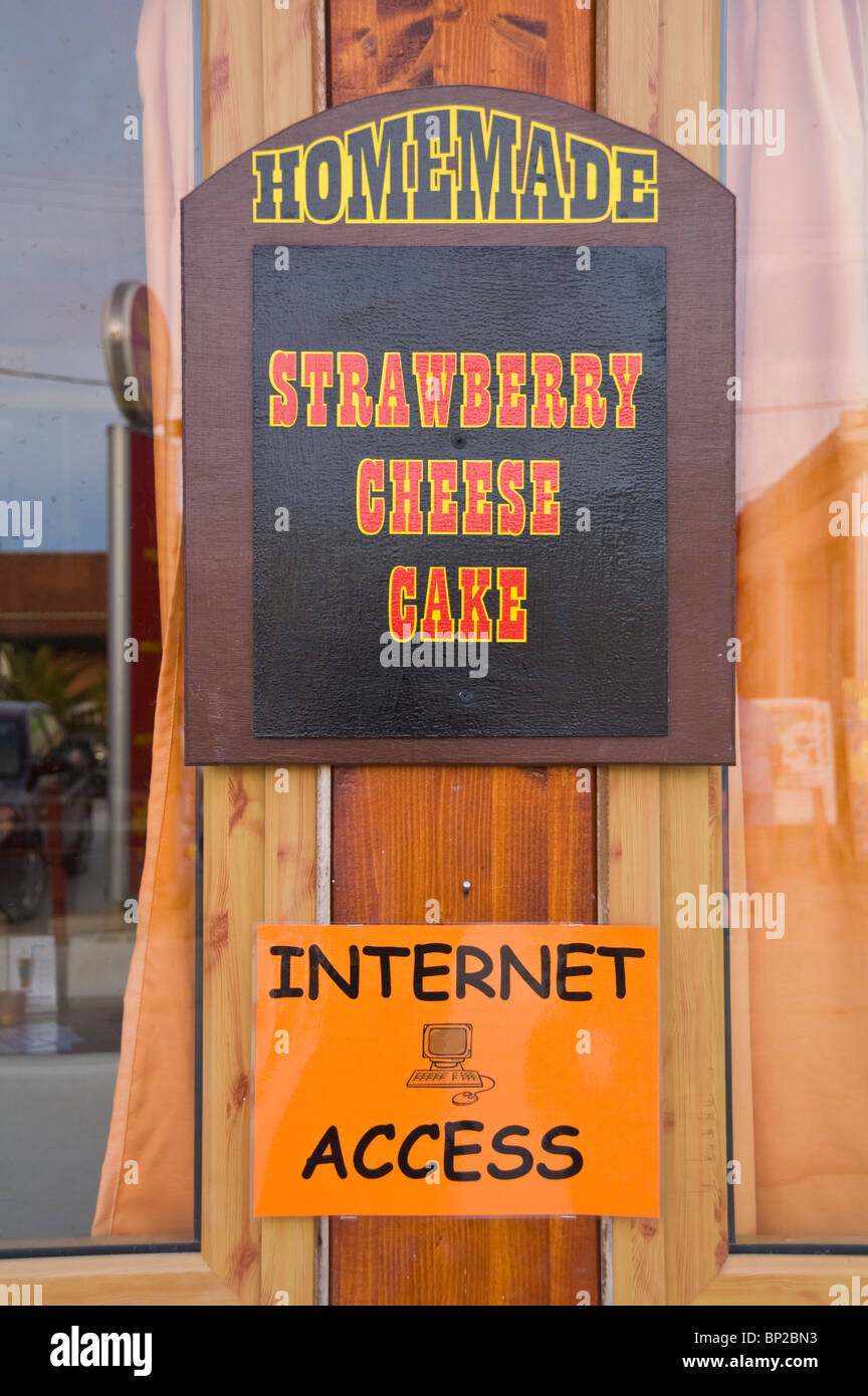 Signs outside taverna in Sidari on the Greek island of Corfu Greece GR ...