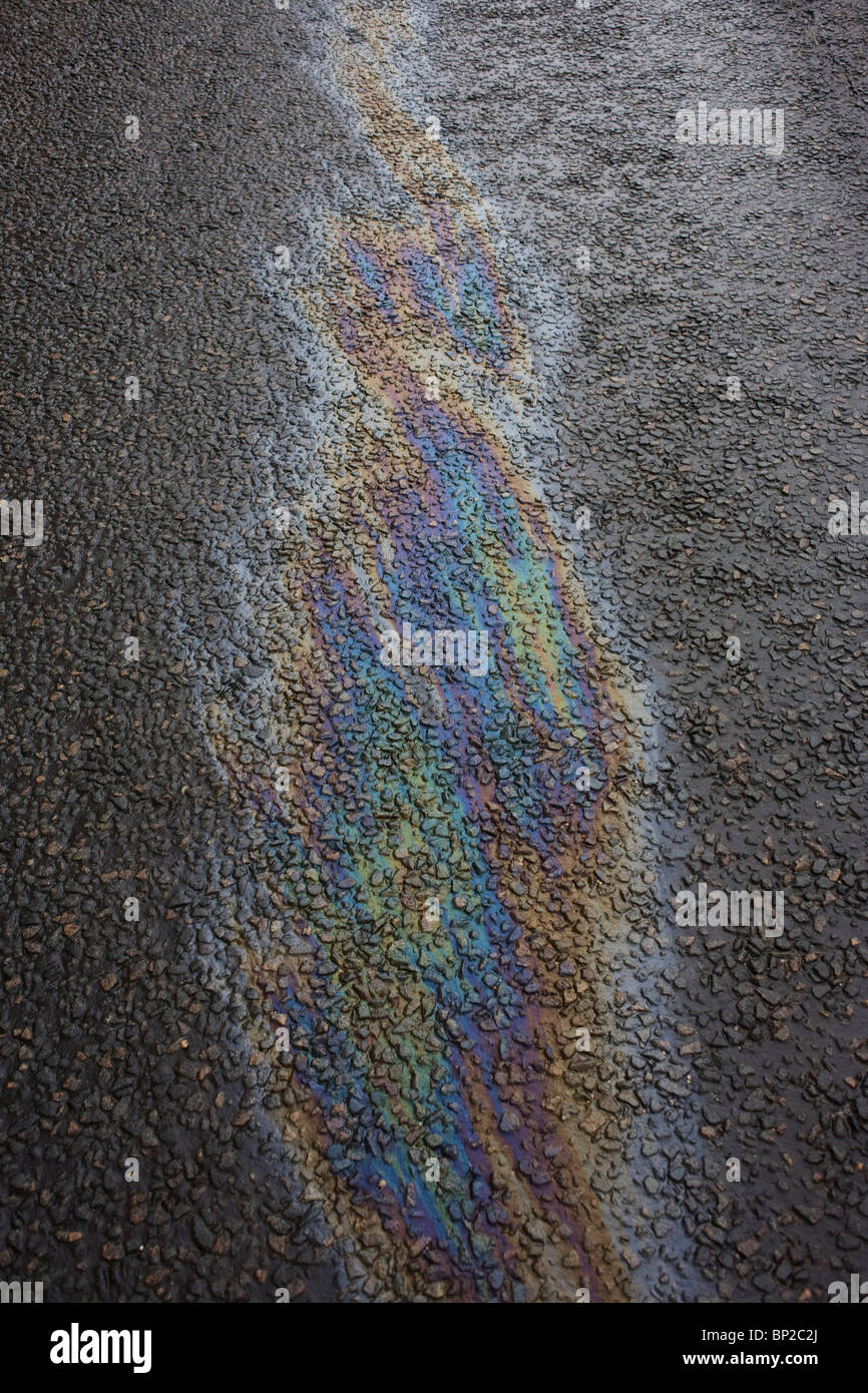 Chromatic colours on road surface tarmac in Oban, Scotland Stock Photo ...