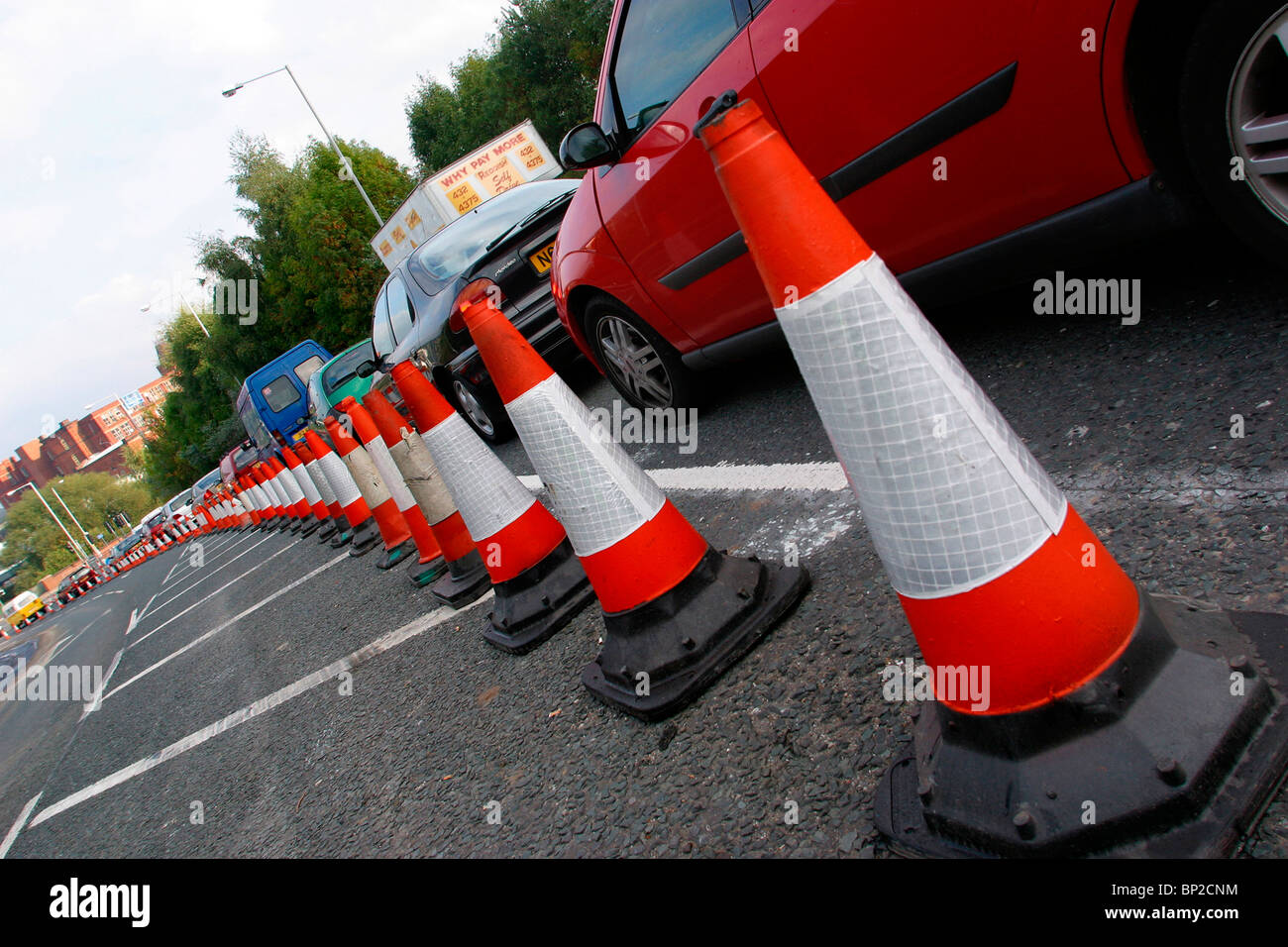 Lane closure traffic cones hi-res stock photography and images - Alamy