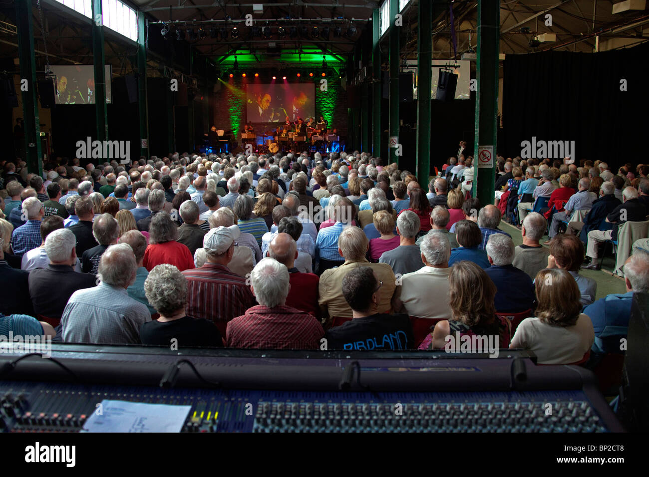 Audience Jazz music enthusiasts in Concert hall at Brecon jazz festival ...
