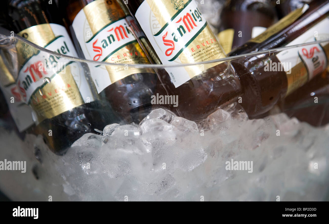 Beers on ice at a party Stock Photo - Alamy