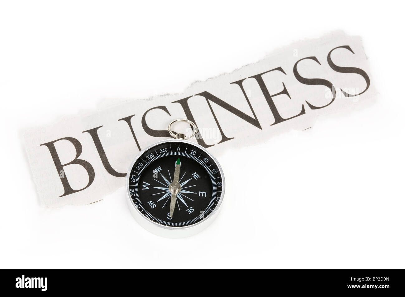headline business and Compass, concept of decision Stock Photo - Alamy