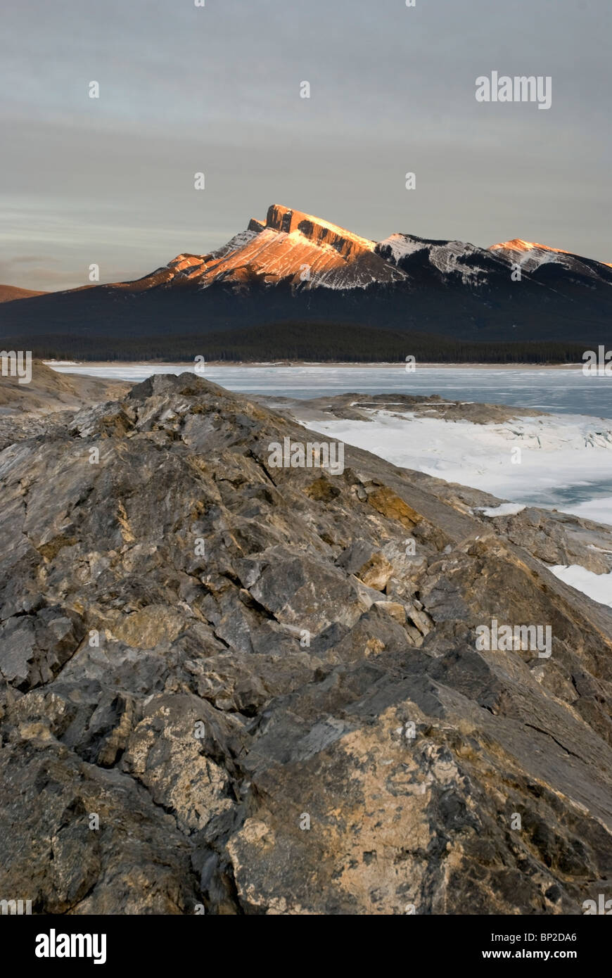 Nordegg, Alberta, Canada; Abraham Lake In Winter Stock Photo - Alamy